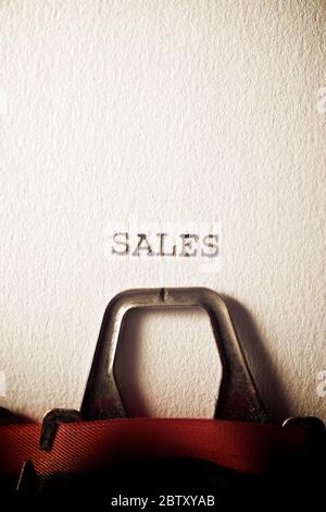 The word Sales written with a typewriter Stock Photo - Alamy