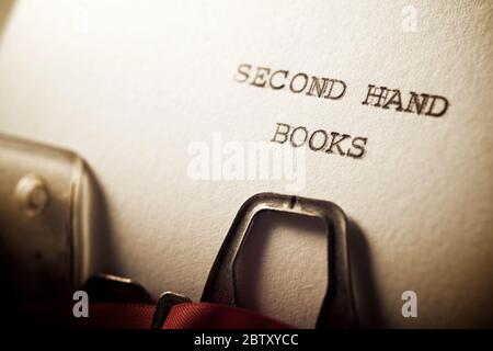 Second hand books written with a typewriter Stock Photo - Alamy