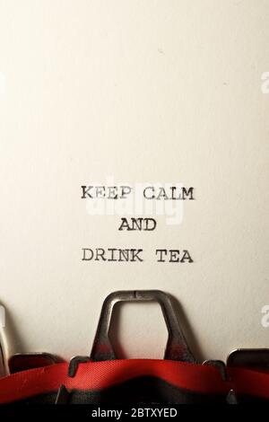 Keep Calm and Have A Tea message written with chalk on mini blackboard ...