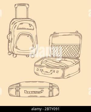 suitcase travel open isolated icon Stock Vector Image & Art - Alamy