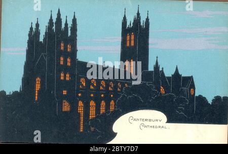 Vintage postcard of Canterbury Cathedral Stock Photo - Alamy