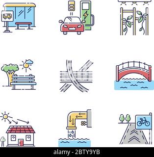 Water infrastructure RGB color icons set Stock Vector Image & Art - Alamy