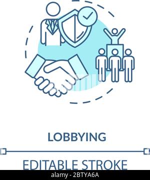 lobbying interest line icon, outline symbol, vector illustration ...