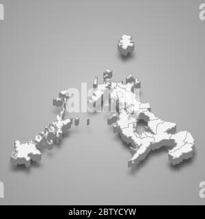 3d isometric Map of Nagasaki is a prefecture of Japan with national ...