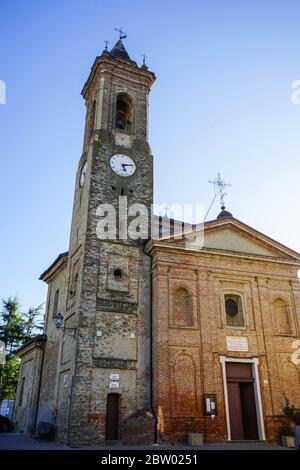 Church in Sinio, Piedmont - Italy Stock Photo - Alamy