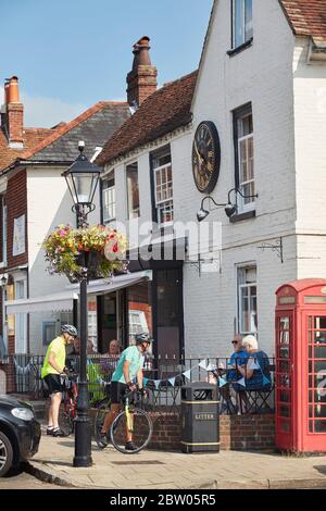 Wickham Village Square Lillys Cafe Hampshire Stock Photo - Alamy