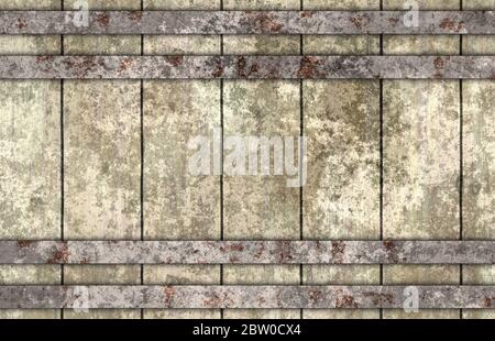 wood planks with metal straps Stock Photo - Alamy