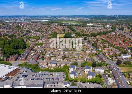 Aerial photo of the town centre of Rothwell in Leeds West Yorkshire in ...
