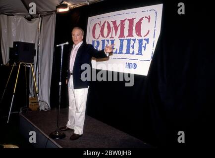 Press conference for Comic Relief benefit for homeless with (right to ...