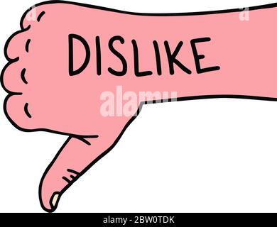 Like and Dislike .Doodle hand drawn vector illustration of colorful ...