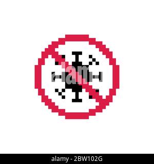 Sign coronavirus 8 bit pixel. Corona virus outbreak for game assets in ...