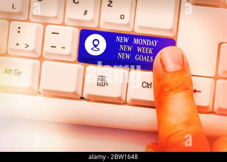 Word writing text New Monday New Week New Goals. Business photo ...