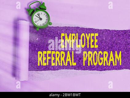 Writing note showing Referral Program. Business photo showcasing ...
