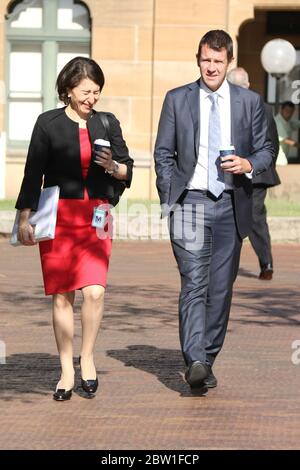 NSW Premier Mike Baird bought a morning coffee at a coffee shop on ...