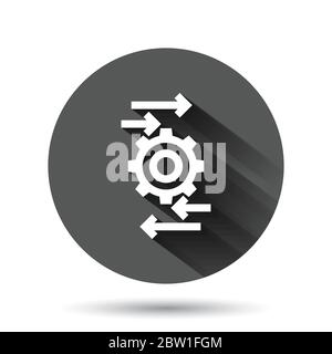 Process optimization black icon, vector sign on isolated background ...