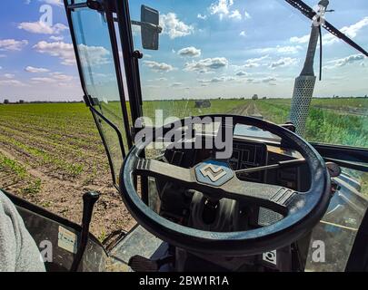 Modern tractor cabin interior Stock Photo - Alamy