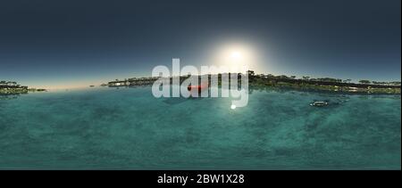 River estuary 360 panorama 3d rendering Stock Photo - Alamy