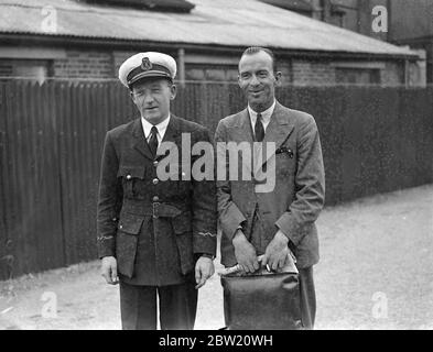 The 1930 transatlantic crew (from left) John Stannage, wireless ...