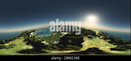 River estuary 360 panorama 3d rendering Stock Photo - Alamy
