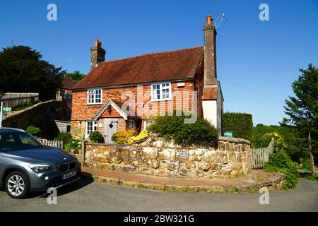 Quaint historic cottage with vertical tiling typical of the Kentish ...