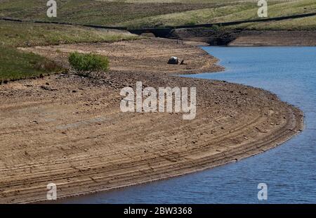 Dry banks at Dowry Reservoir in Oldham as some regions are on course ...