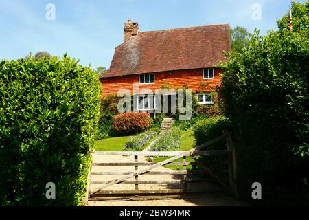 Quaint historic cottage with vertical tiling typical of the Kentish ...