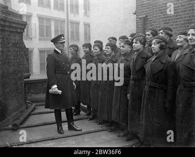Commandant Mary Allen makes first inspection of women 's reserve . The ...