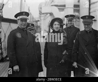 Salvation Army General Evangeline Booth being welcomed by Commissioner ...