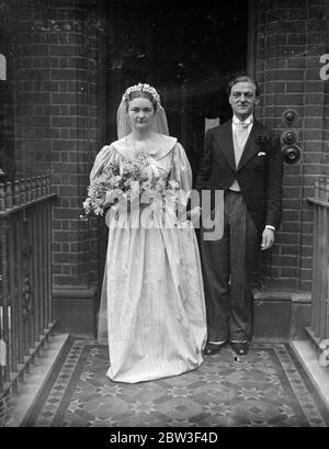 The wedding of Miss Mary Casson , actress daughter of Dame Sybil ...