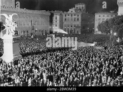 King Victor Emmanuel and Signor Mussolini at a celebration in Rome on ...