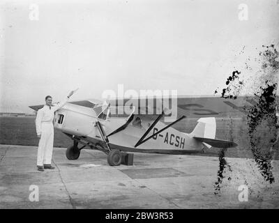 Airman starts mystery flight to Africa . Mr Roland J Falk with his ...