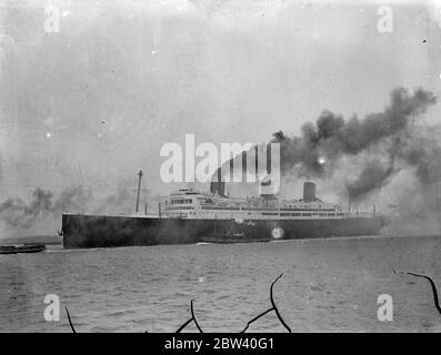HMS Caledonia, formerly the Cunard White Star liner Majestic, sailed ...