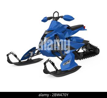Blue Snowmobile Isolated Stock Photo - Alamy