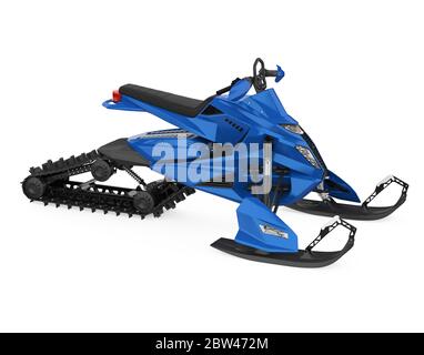 Blue Snowmobile Isolated Stock Photo - Alamy