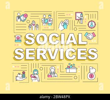 Community service word concepts banner. Volunteering. Presentation ...