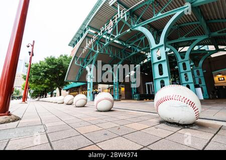 Exterior view of Minute Maid Park Houston baseball stadium for Houston ...