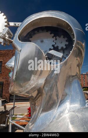 Lansing, Michigan - "Portrait of a Dreamer," a stainless steel ...