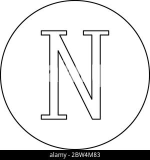 Nu greek symbol capital letter uppercase font icon outline set black ...