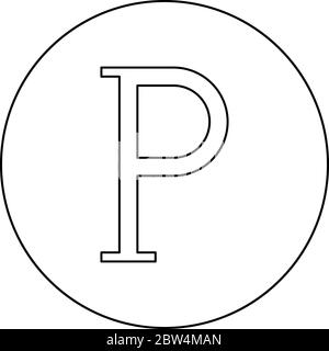 Rho greek symbol capital letter uppercase font icon black color vector ...