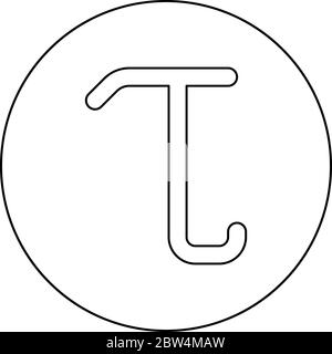 Tau greek symbol small letter lowercase font icon black color vector ...