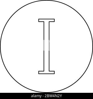 Iota greek symbol capital letter uppercase font icon outline black ...