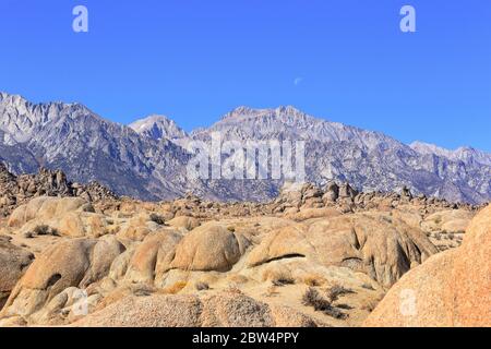 Alabama Hills National Scenic Area, Lone Pine, California, USA. Typical ...