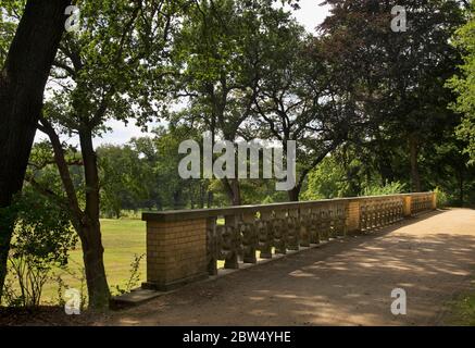 Old viaduct at park Muzakowski (Park von Muskau) near Leknica. UNESCO ...