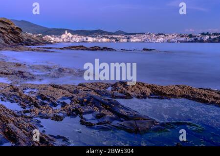 Beautiful landscape at dawn, in Cadaques. (Catalonia, Spain Stock Photo ...