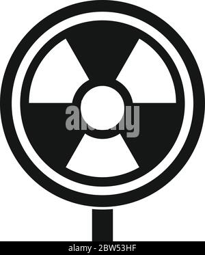 Radiation sign on background of polluted green fog. Dangerous haze ...