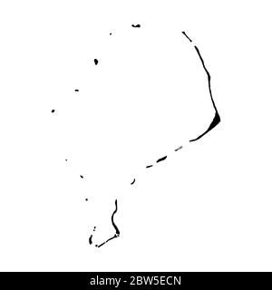 Vector map Funafuti. Isolated vector Illustration. Black on White ...