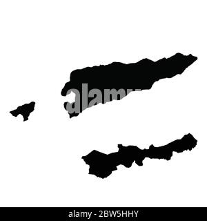 Vector map Dili. Isolated vector Illustration. Black on White ...