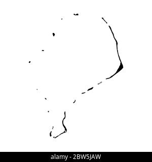 Vector map Funafuti. Isolated vector Illustration. Black on White ...