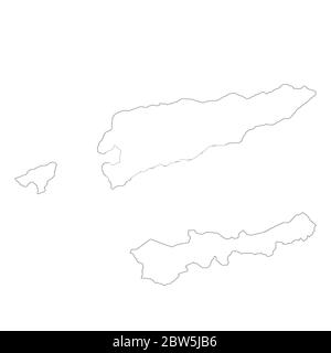 Vector map Dili. Isolated vector Illustration. Black on White ...