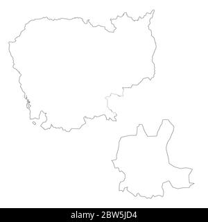 Detailed map of Phnom Penh city administrative area. Royalty free ...